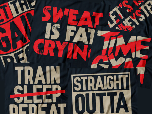 gym trending tshirt design bundle |gym design |sweat is fat | time gym ...