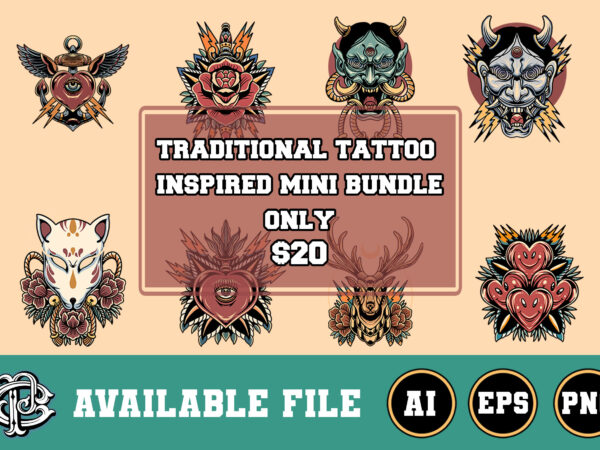 traditional tattoo inspired mini bundle - Vector T-shirt Designs