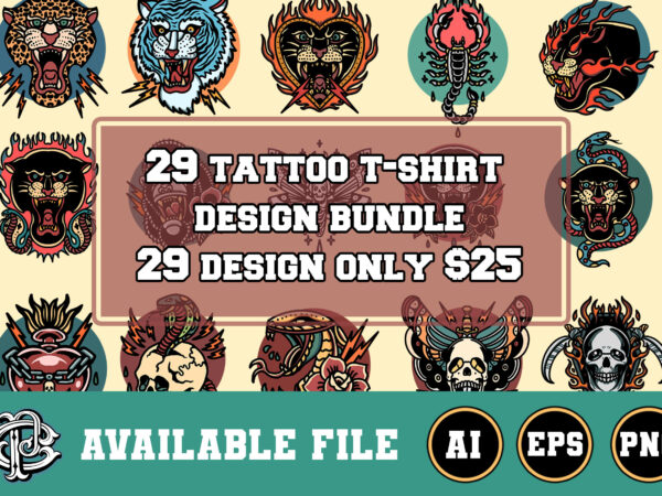 29 tattoo t-shirt design bundle - Vector T-shirt Designs